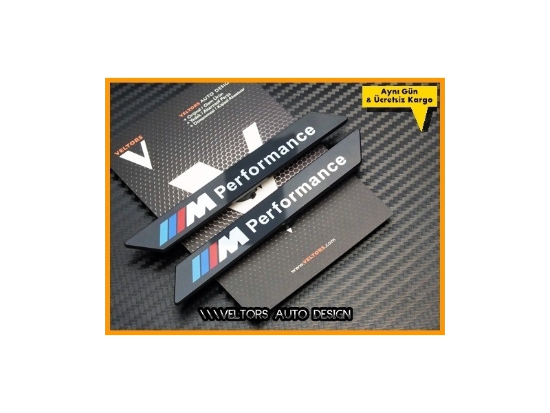 BMW M Performance Yan Logo Amblem Seti