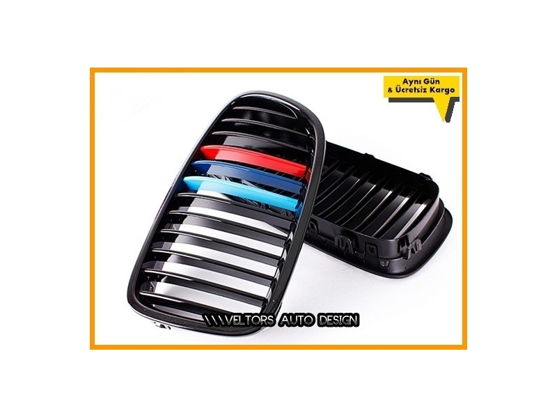BMW Ön Izgara Böbrek M Şerit Logo Amblem Seti