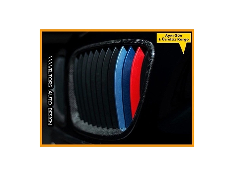 BMW Ön Izgara Böbrek M Şerit Logo Amblem Seti