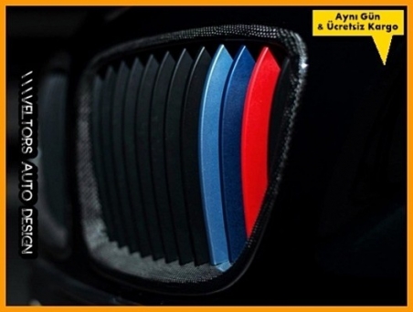BMW Ön Izgara Böbrek M Şerit Logo Amblem Seti