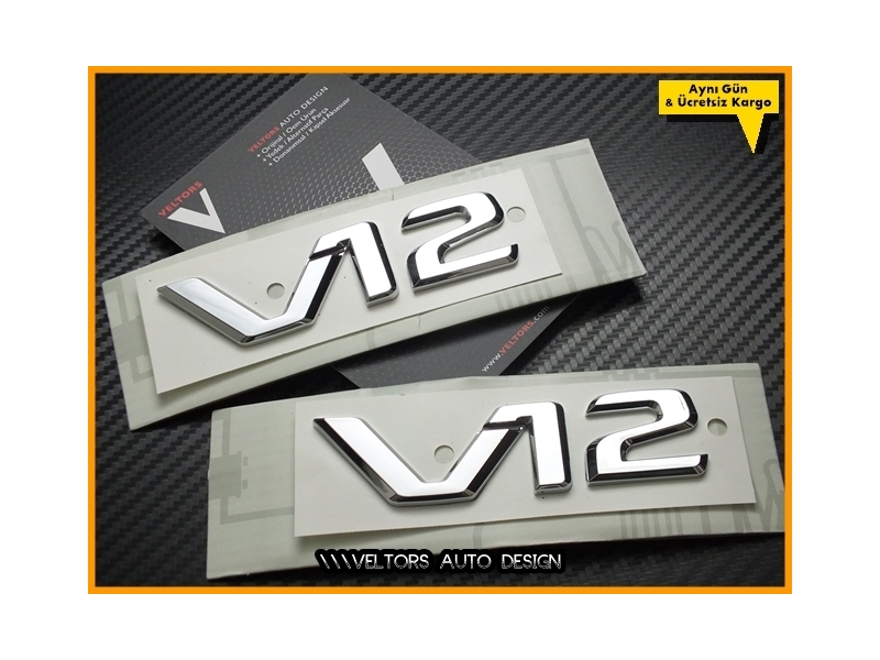 Mercedes V12 Yan Logo Amblem Seti