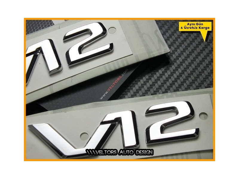 Mercedes V12 Yan Logo Amblem Seti