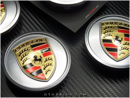Porsche Logo Amblem Yeni Tip Jant Göbeği Jant Göbek Kapak Seti